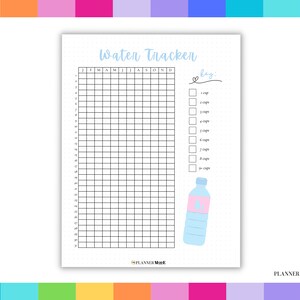 Water Tracker, Daily Water Intake, Water Log, Hydration Log, A5 Dot ...