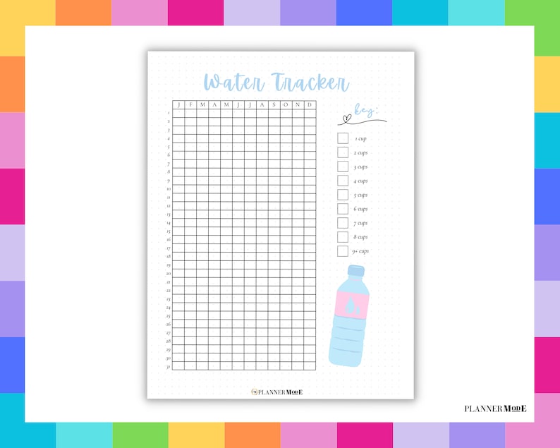 Water Tracker, Daily Water Intake, Water Log, Hydration Log, A5 Dot ...