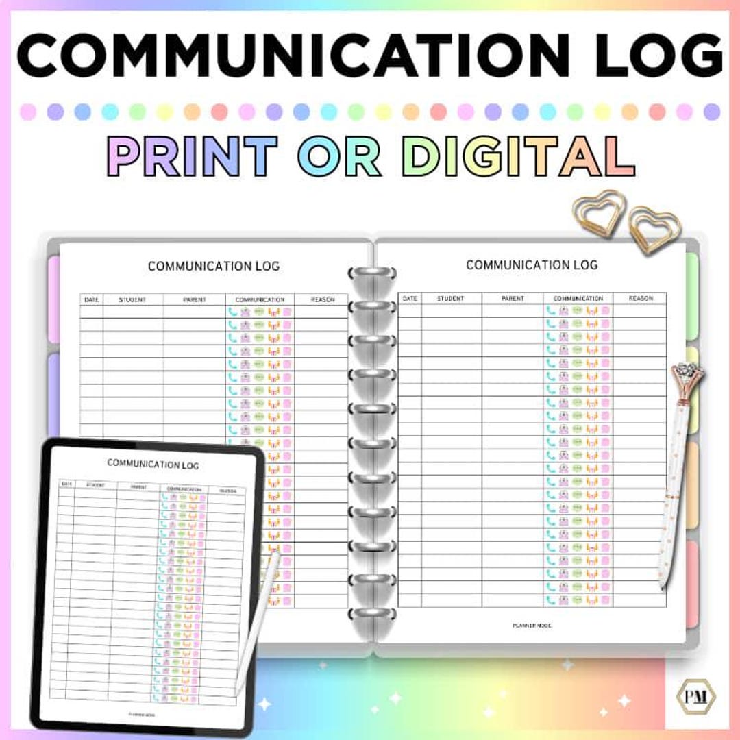 Parent Communication Log, Calls to Parents, Student Feedback ...