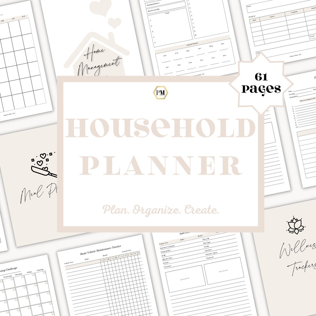 Home Organizer, Home Management Binder, Home Binder, Household Binder ...