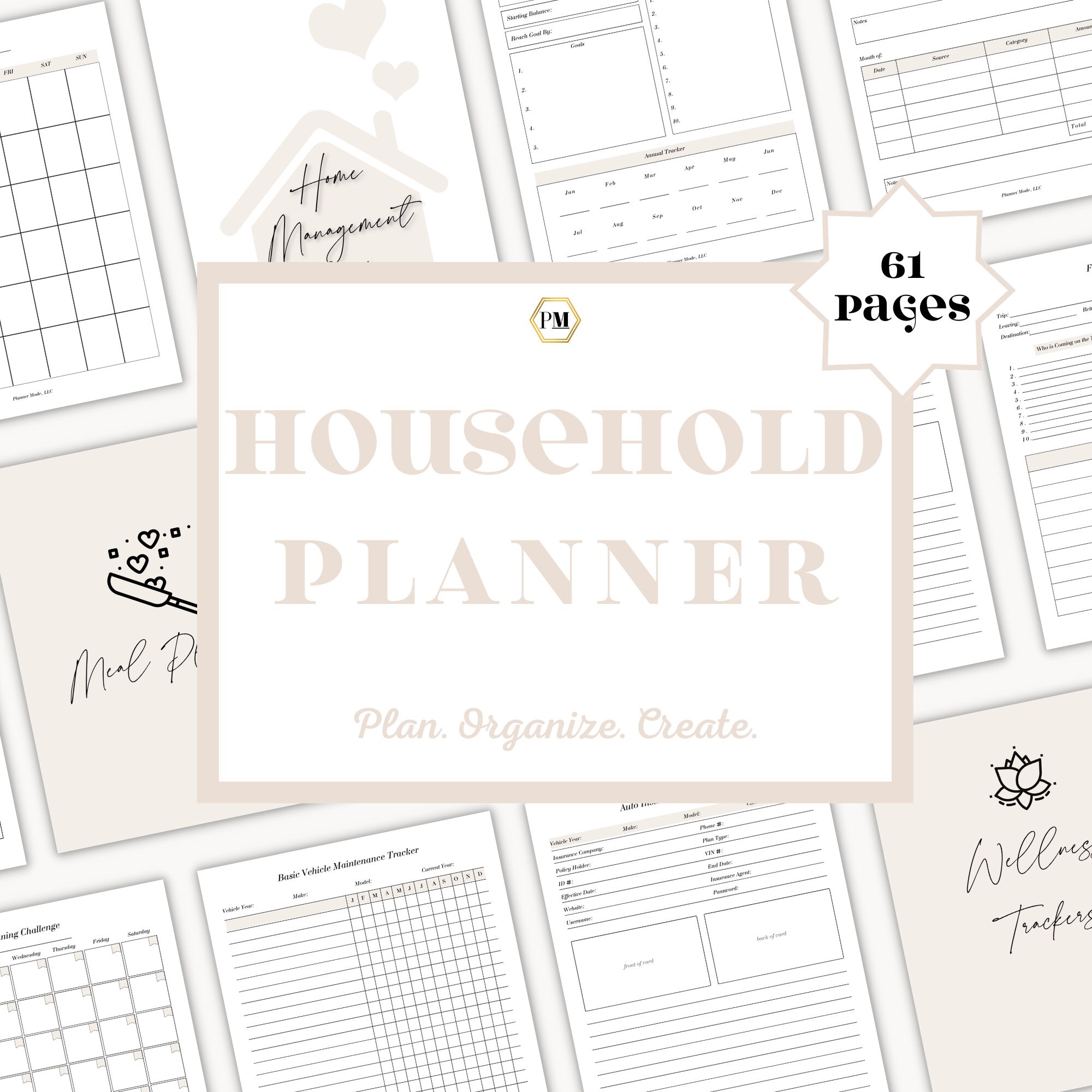 Home Organizer, Home Management Binder, Home Binder, Household Binder ...