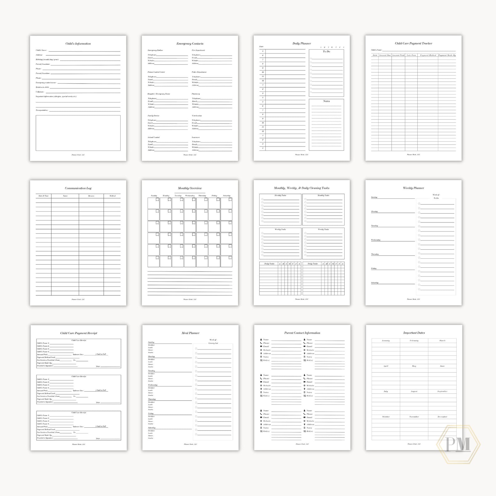 Daycare Planner, Daycare Forms, Daycare Director, Childcare Planner, in ...