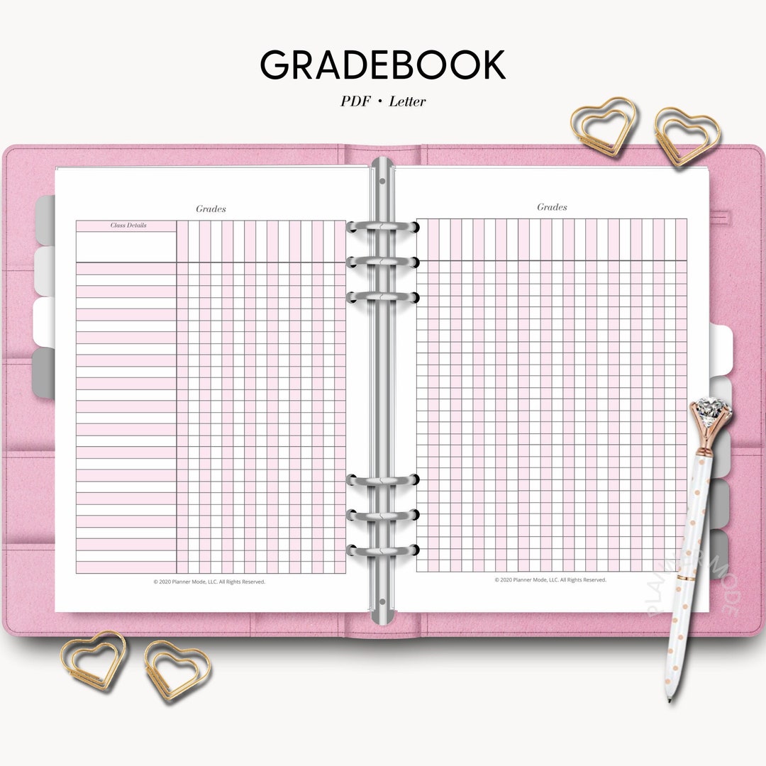 Printable Grade Book for Teachers: Student Grade Tracker (digital ...