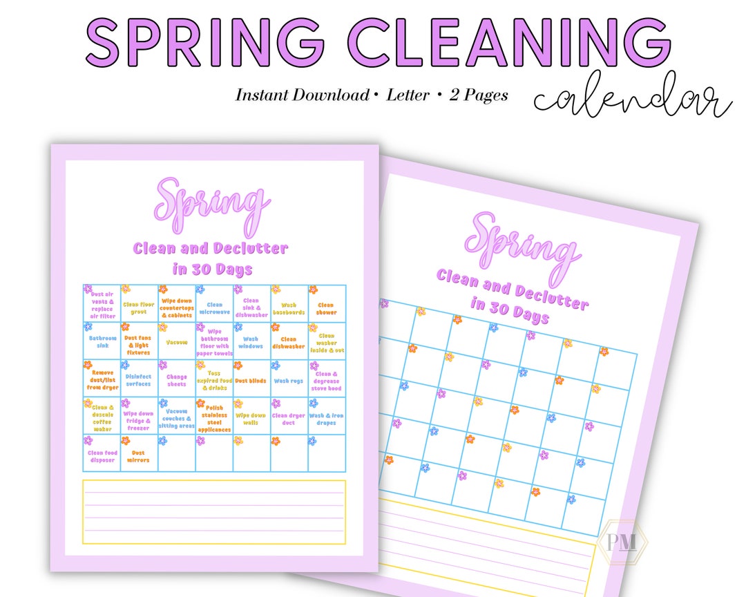 Spring Cleaning Checklist, Spring Cleaning Printable, Spring Cleaning ...