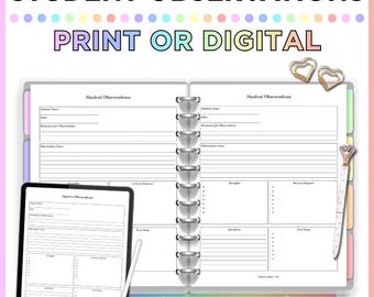 Digital Classroom Observation Checklist | Behavior & Classroom ...