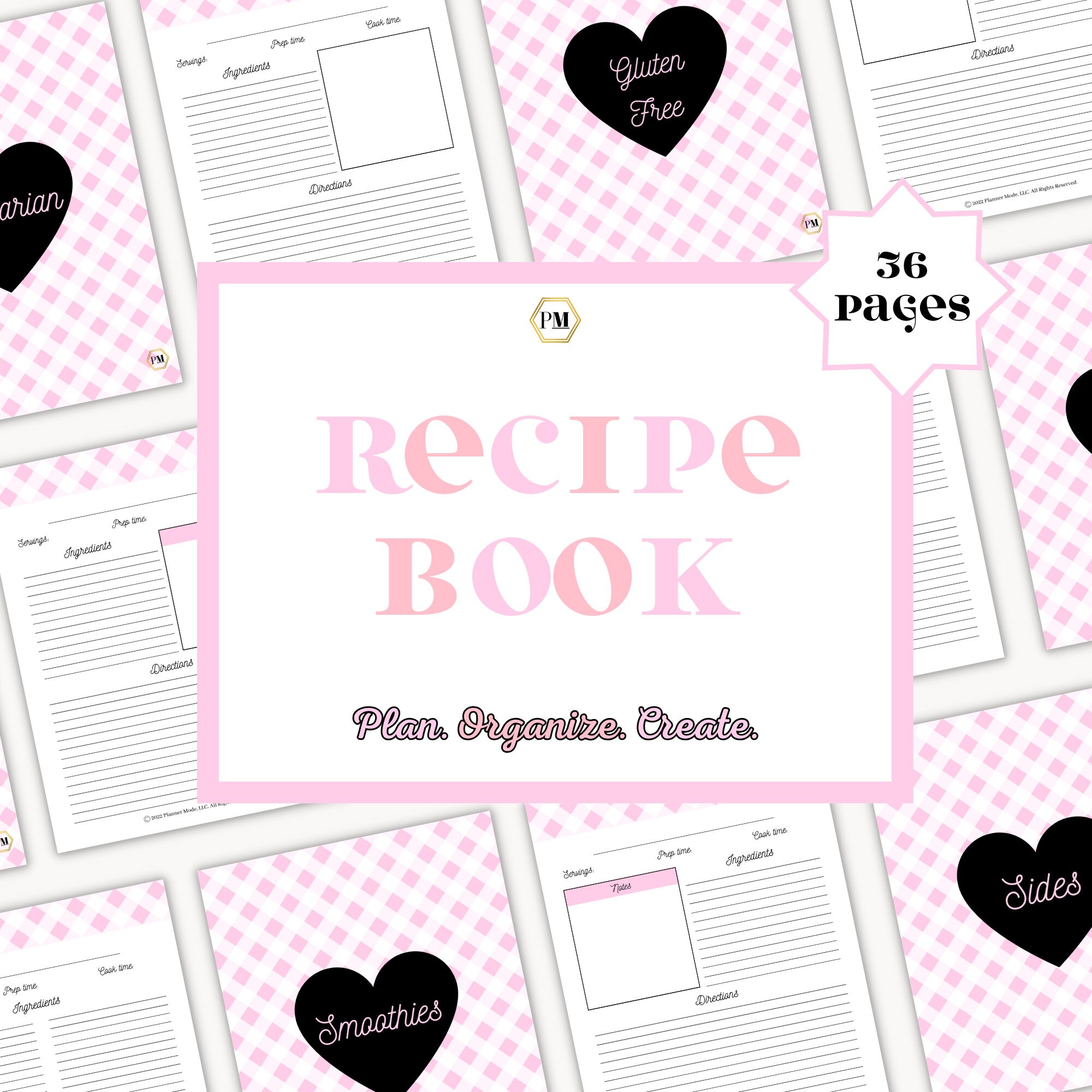 Editable Recipe Book, Editable Recipe Binder, Recipe Cookbook, Recipe ...