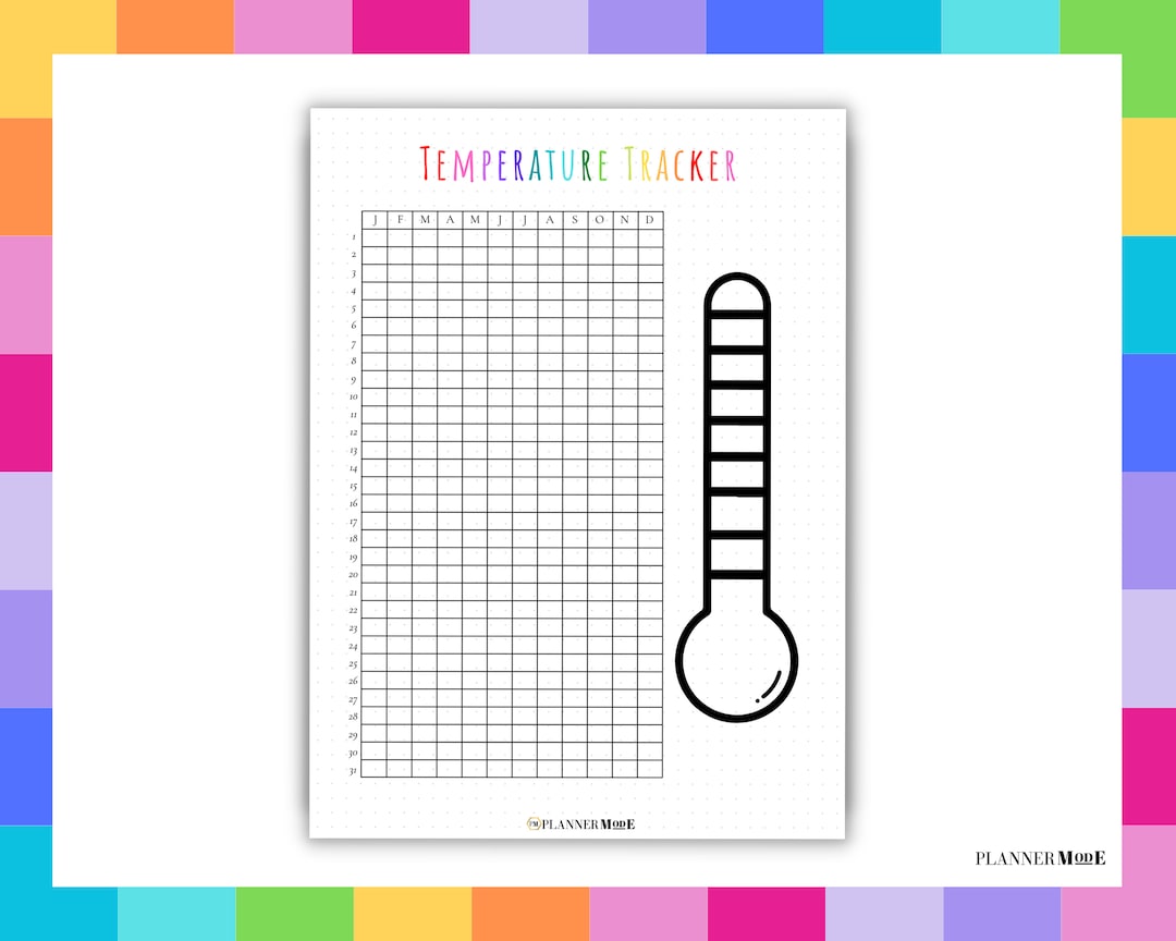 Temperature Tracker Printable, Weather Log, Yearly Temperature Tracker ...