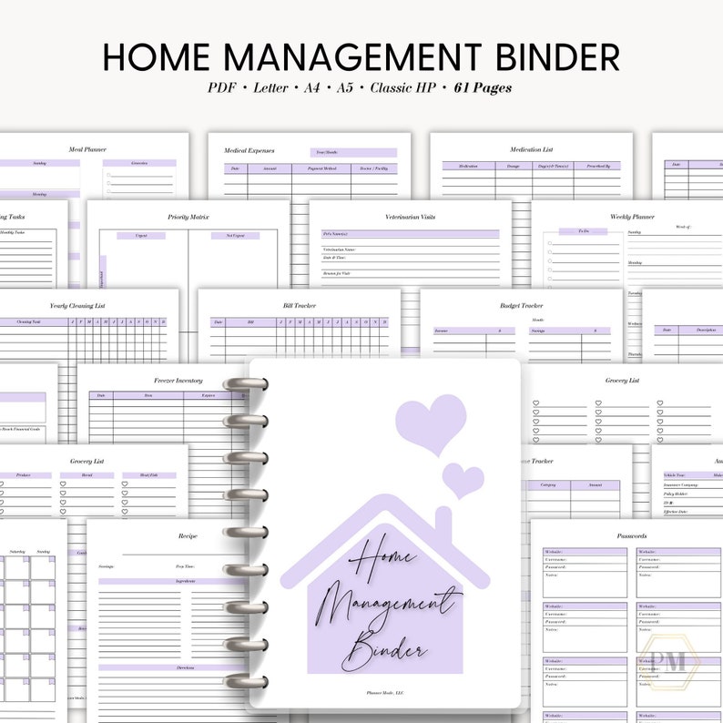 Household Binder, Home Management Binder, Home Binder, Family Household ...