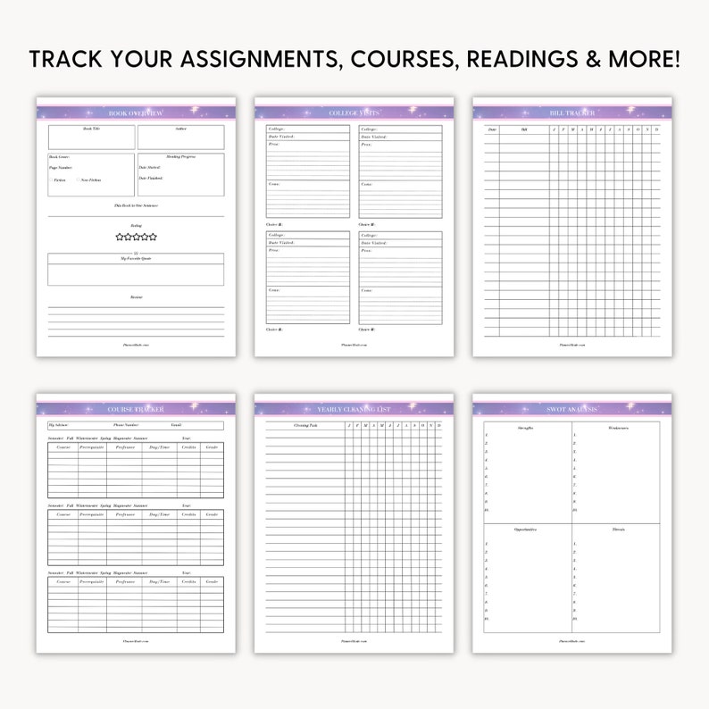 College Student Planner: Academic Organizer (digital Download) - Etsy