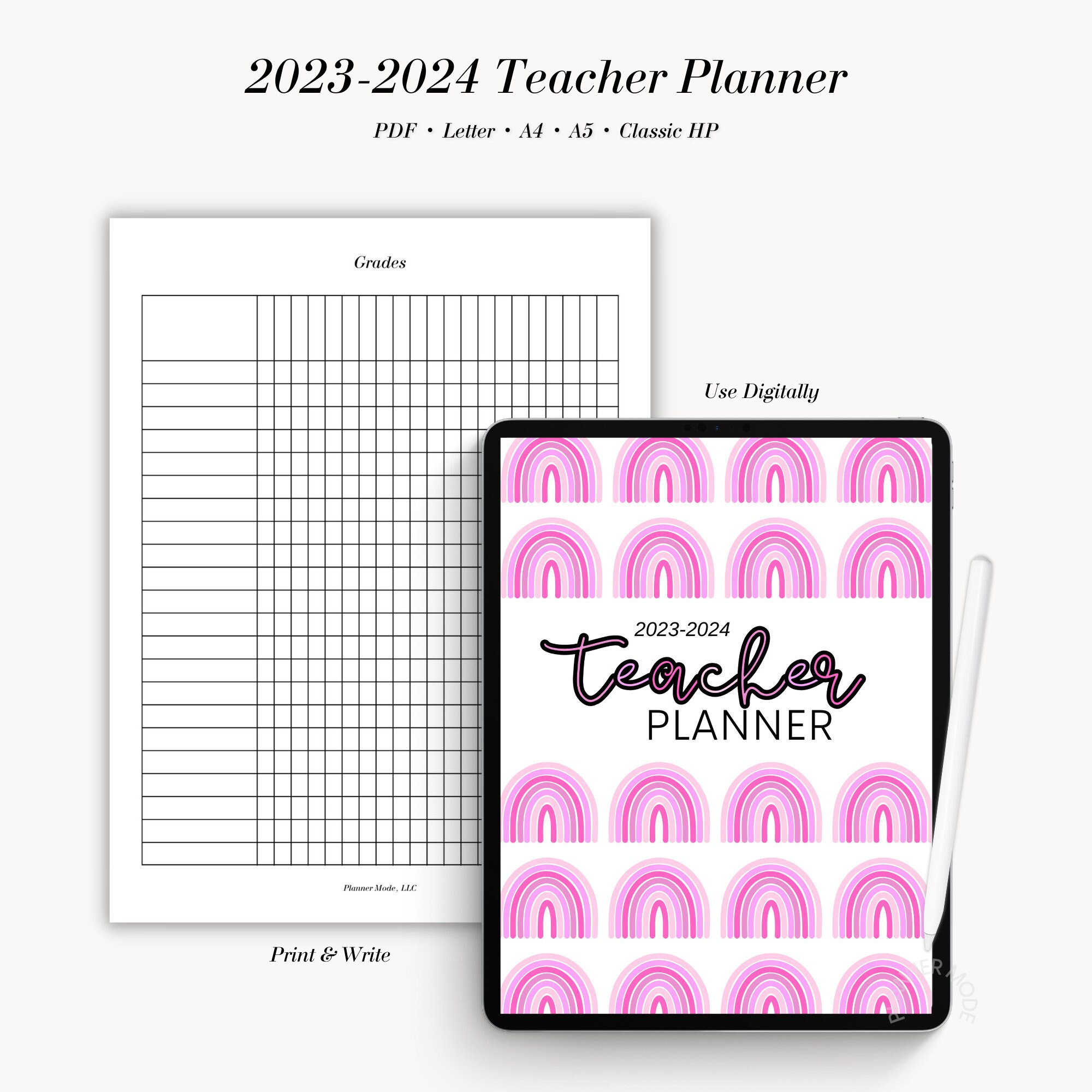 Printable Teacher Planner 2023-2024 Teacher Planner Teacher - Etsy