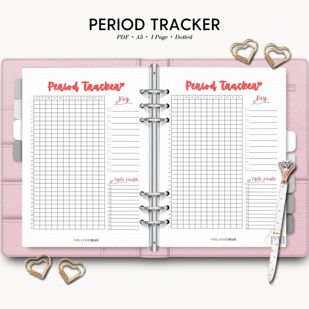 Period Tracker Cycle Log Menstruation Tracker Menstrual - Etsy