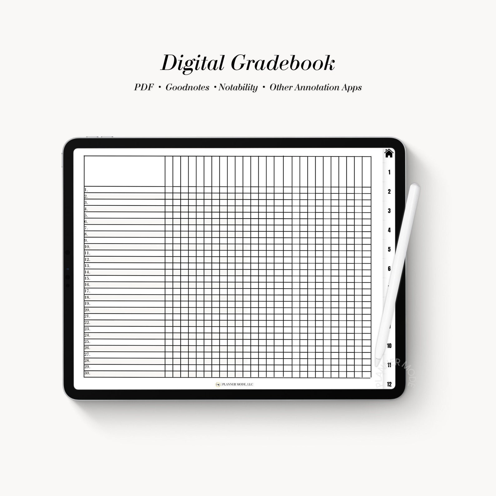 Digital Teacher Gradebook: Homeschool Grading System (digital Download ...