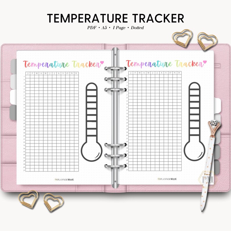 Temperature Tracker, Weather Log, Yearly Temperature Tracker, Fever ...