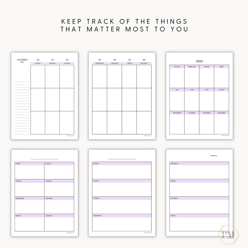 2024 Planner Bundle, 2024 Planner Printable, Monthly 2024 Planner ...