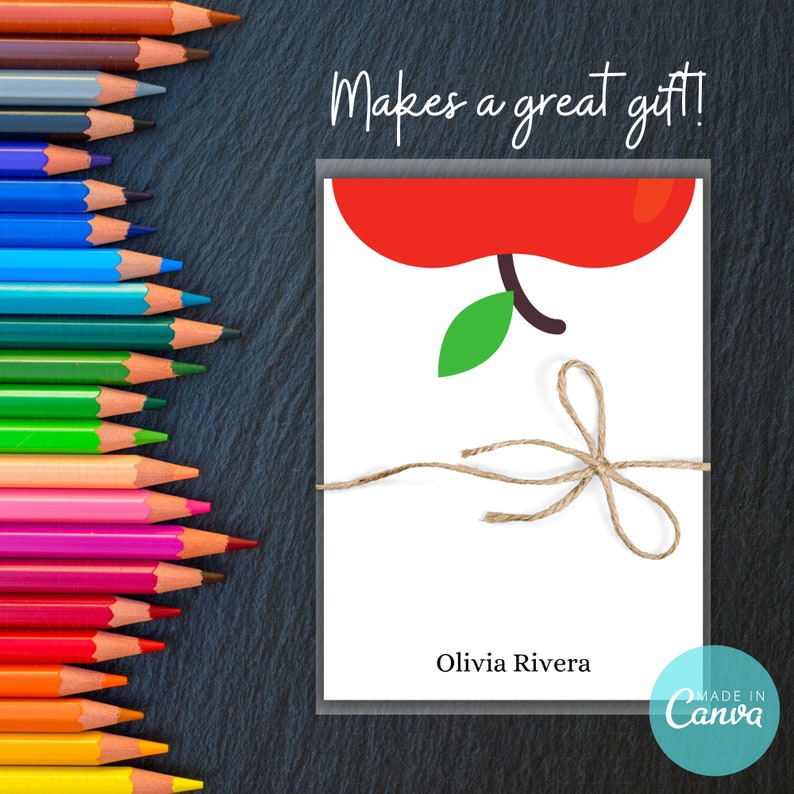 A Note From Teacher Desk, Apple From the Office of Notepad, Teacher ...