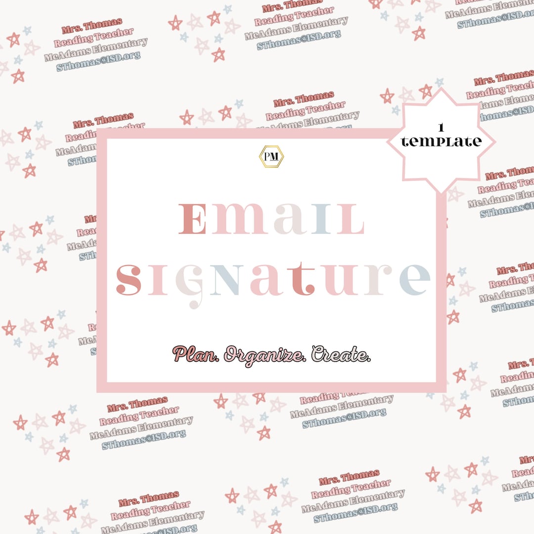 Stars Teacher Email Signature Gmail Signature Custom Email - Etsy