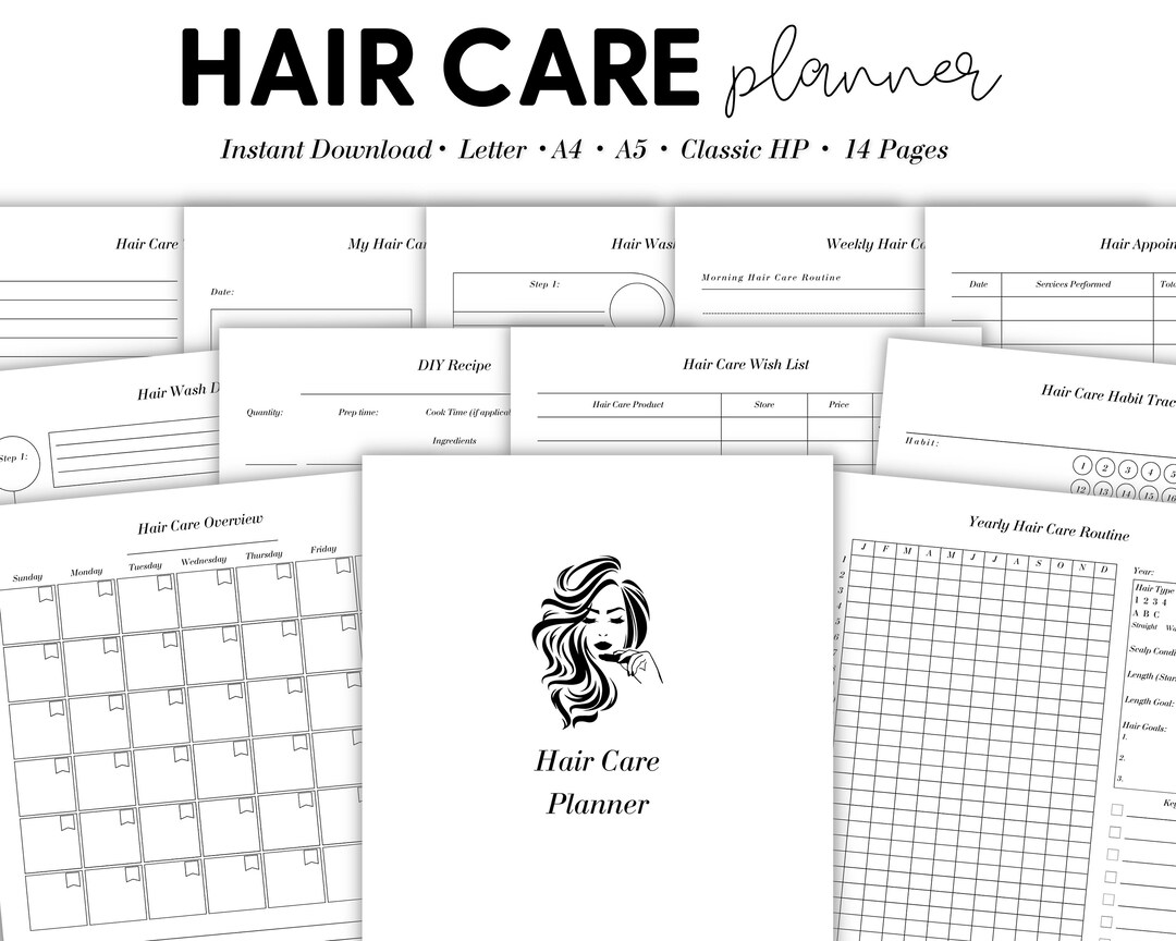 Natural Hair Care Planner: DIY Recipes & Routine Tracker (digital ...