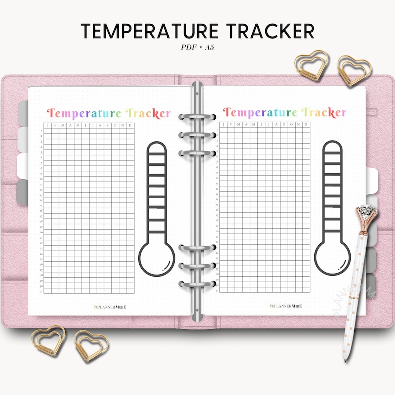 Temperature Tracker, Weather Log, Yearly Temperature Tracker, Fever ...