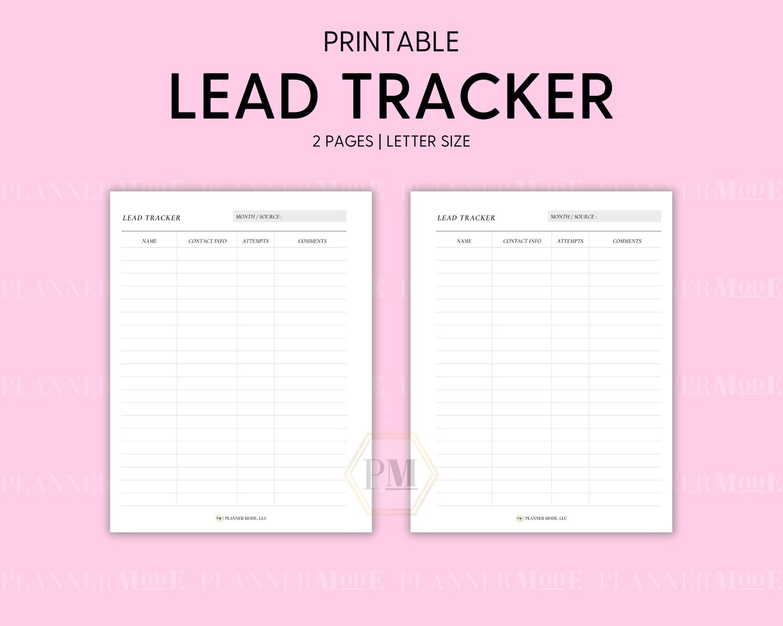 Lead Tracker, Printable Leads, Leads Insert, Minimal Leads Log - Etsy