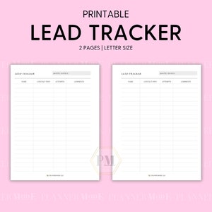 Lead Tracker Printable Leads Leads Insert Minimal Leads Log - Etsy