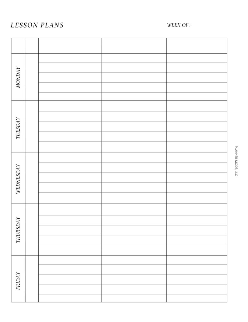 Teacher Planner Lesson Plan Template Curriculum Planner - Etsy