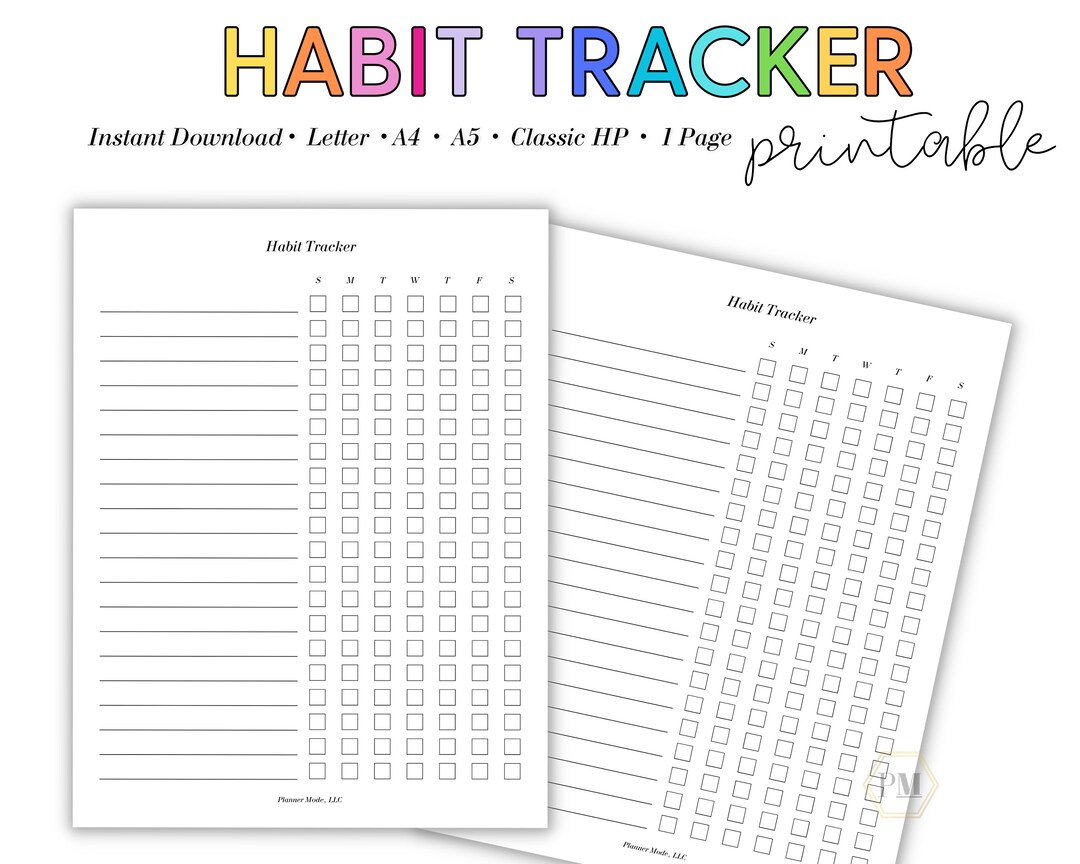 Habit Tracker, Routine Tracker, Daily Habit Tracker, Wellness Planner ...
