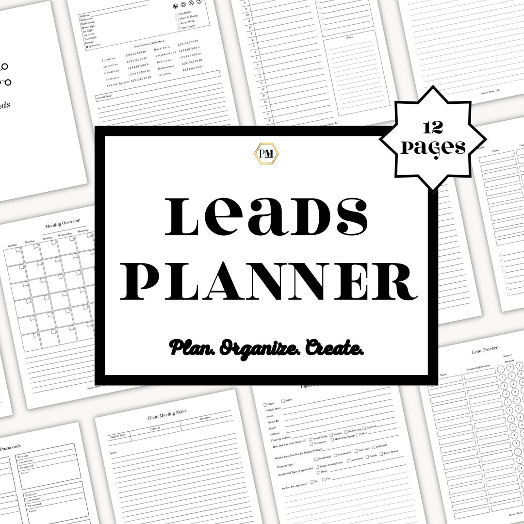 Lead Intake Sheet, Lead Tracker, Real Estate Leads, Call Log, Prospect ...