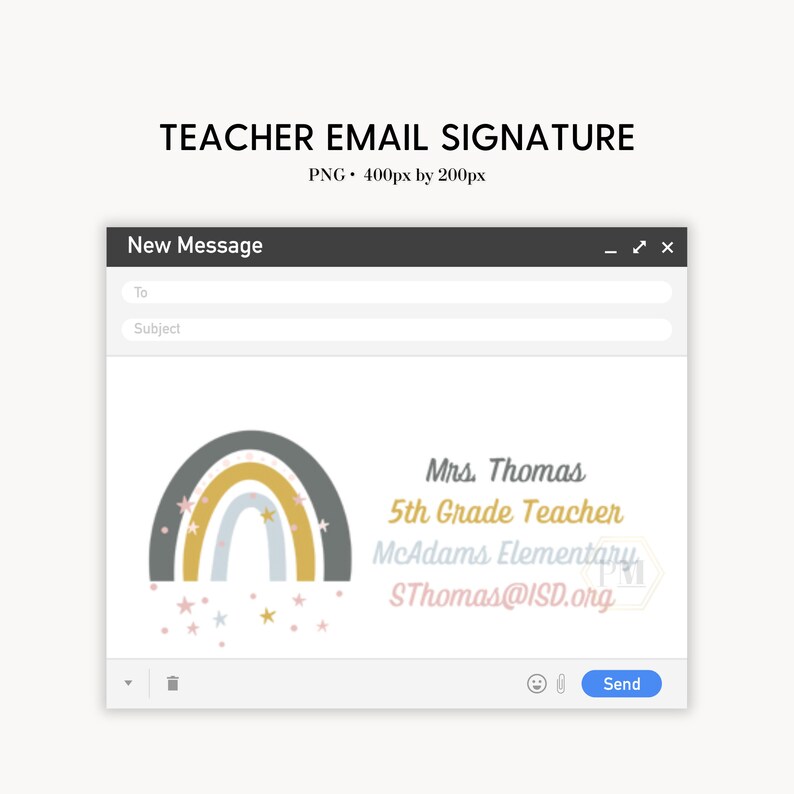 Teacher Email Signature, Gmail Signature, Custom Email Signature, Canva ...