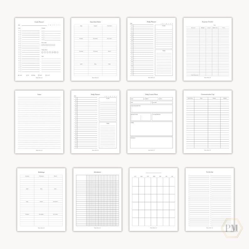 Teacher Planner Printable, Teacher Gradebook, Undated Teacher Planner ...
