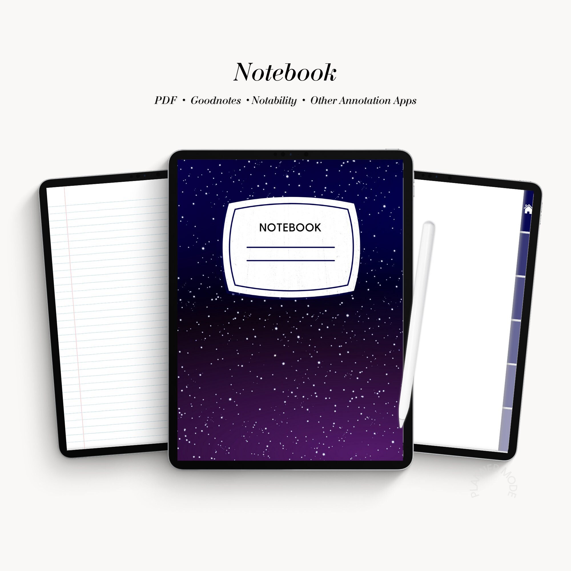 Digital Notebook With Tabs, 5 Divider Digital Notebook, Notes Templates ...