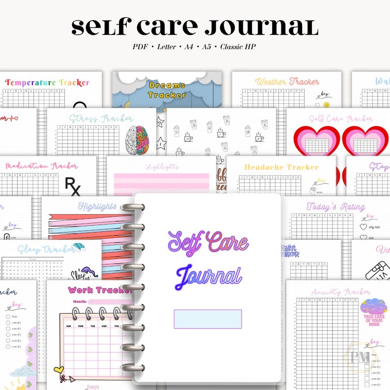Self Care Journal, Mental Health Journal, Premade Bujo Spreads, Premade ...