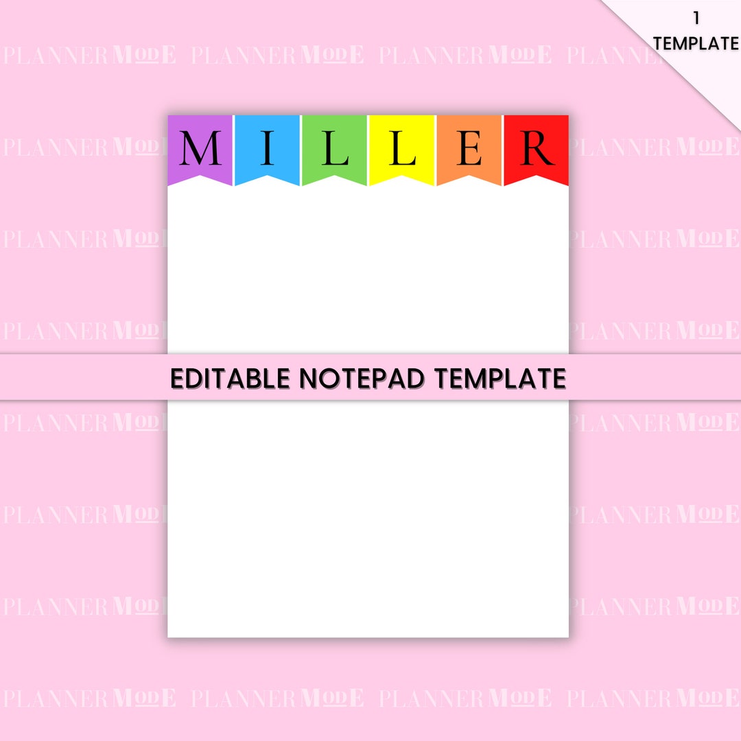 Rainbow Teacher Notepad Template From the Office Of Teacher - Etsy