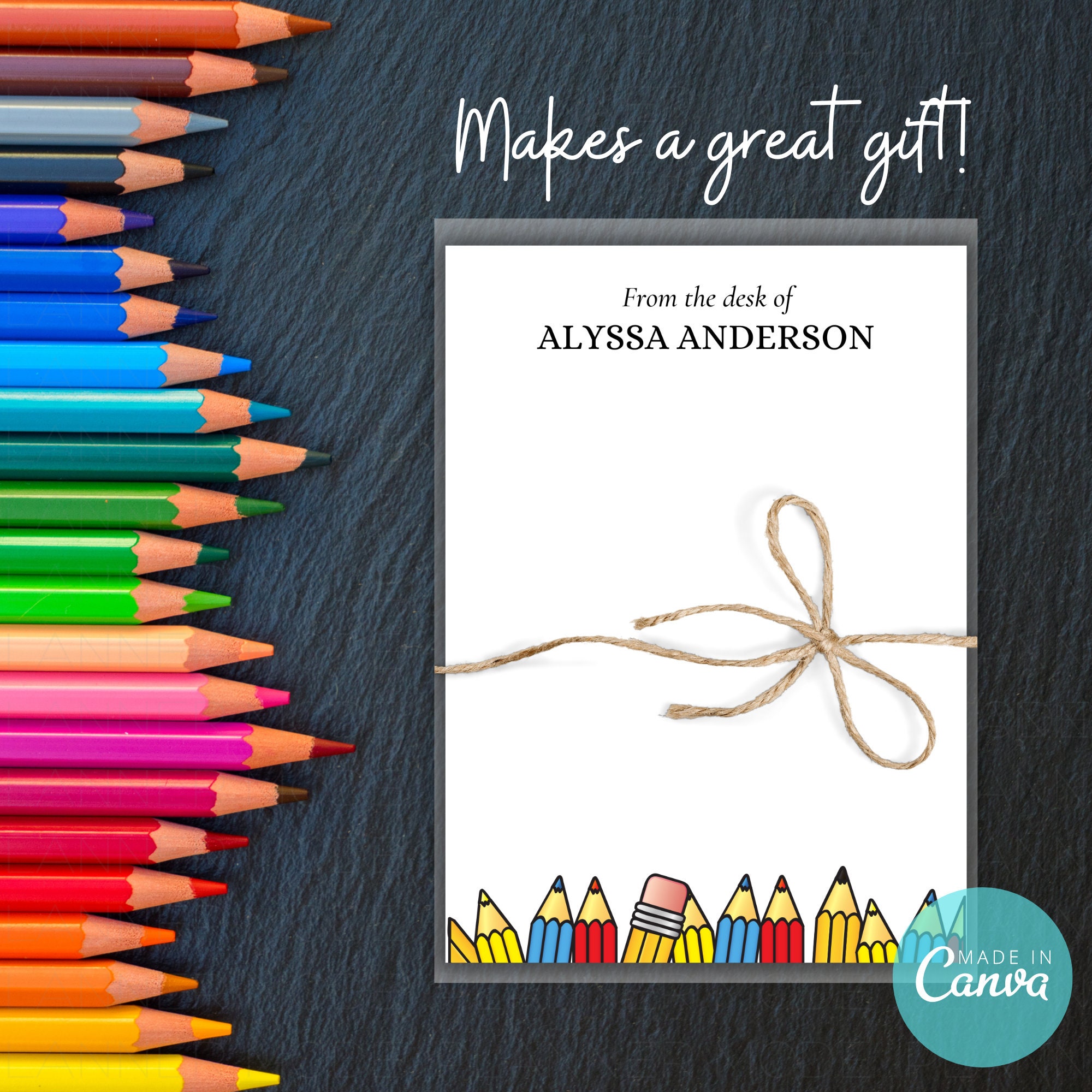 Editable Pencil From the Office of Notepad, Teacher Notepad, Teacher ...