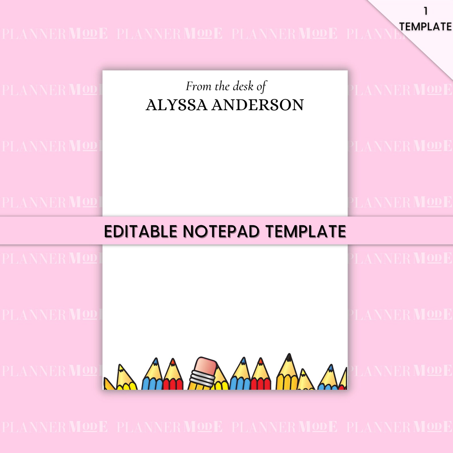 EDITABLE Pencil From the Office of Notepad Teacher Notepad - Etsy