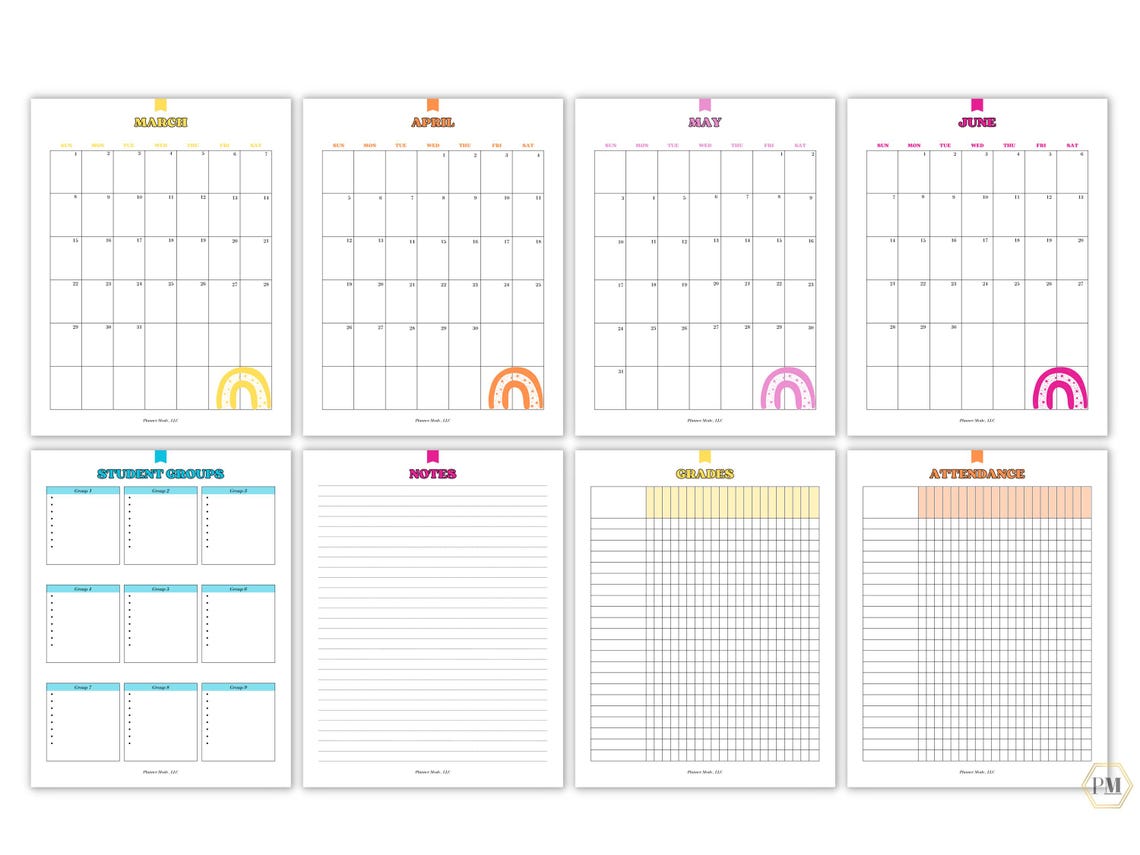2025-2026 Teacher Planner: Digital Gradebook (digital Download) - Etsy