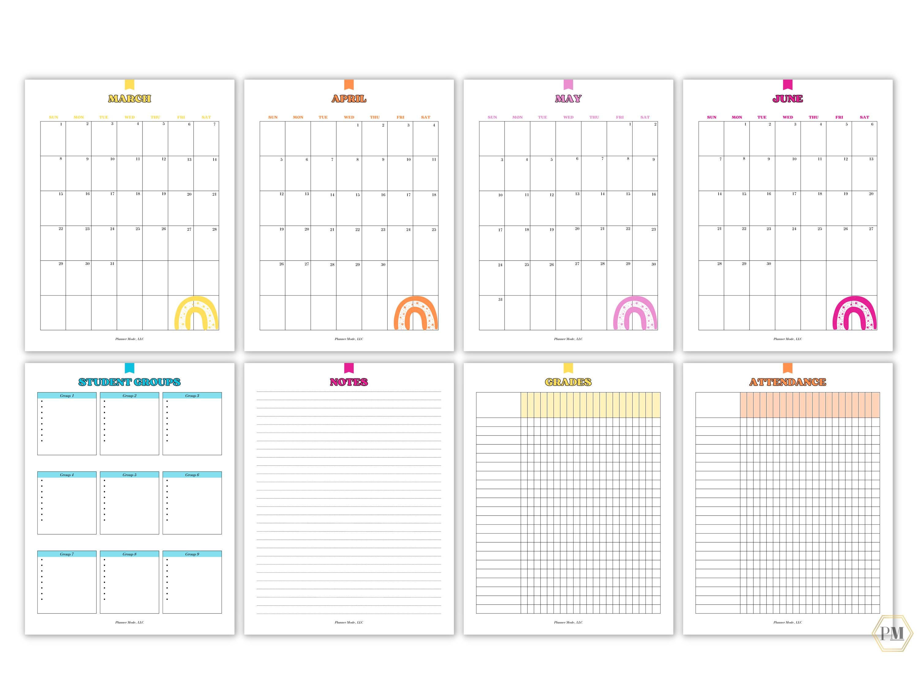 2025-2026 Teacher Planner: Digital Gradebook (digital Download) - Etsy