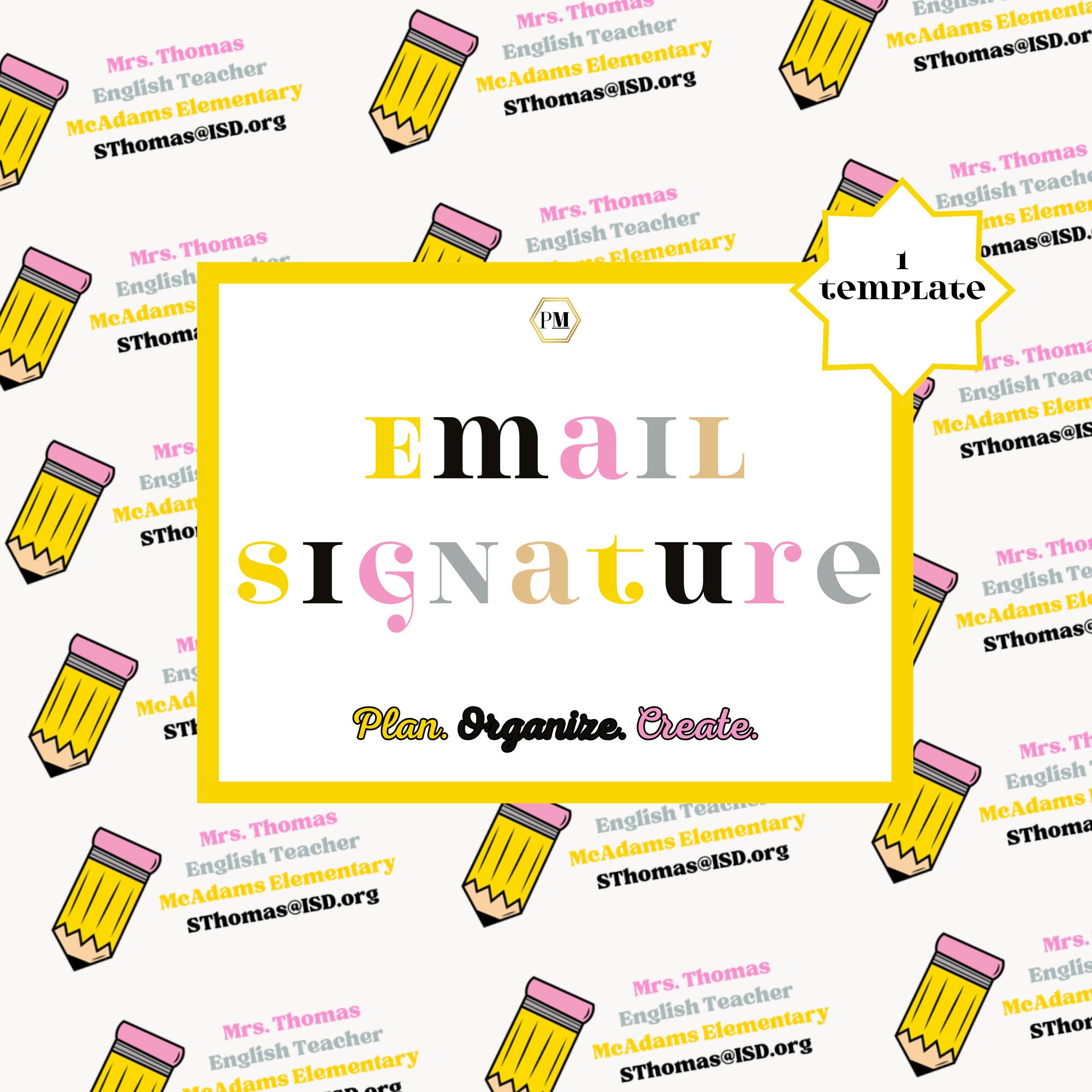 Pencil Teacher Email Signature, Gmail Signature, Custom Email Signature ...