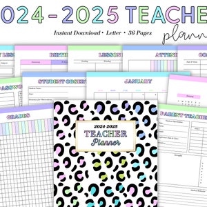 2024 2025 Teacher Planner Printable, Teacher Gradebook, Digital Teacher ...