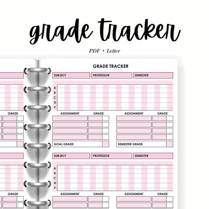 Grade Tracker Assignment Grades Test Scores Grade Scores - Etsy