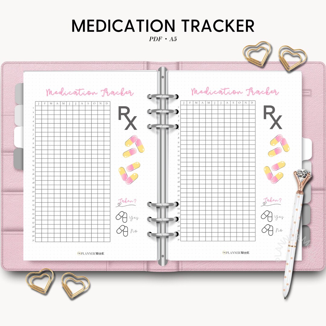 Medication Tracker, Vitamin Tracker, Medicine List, Pill Chart, Daily ...