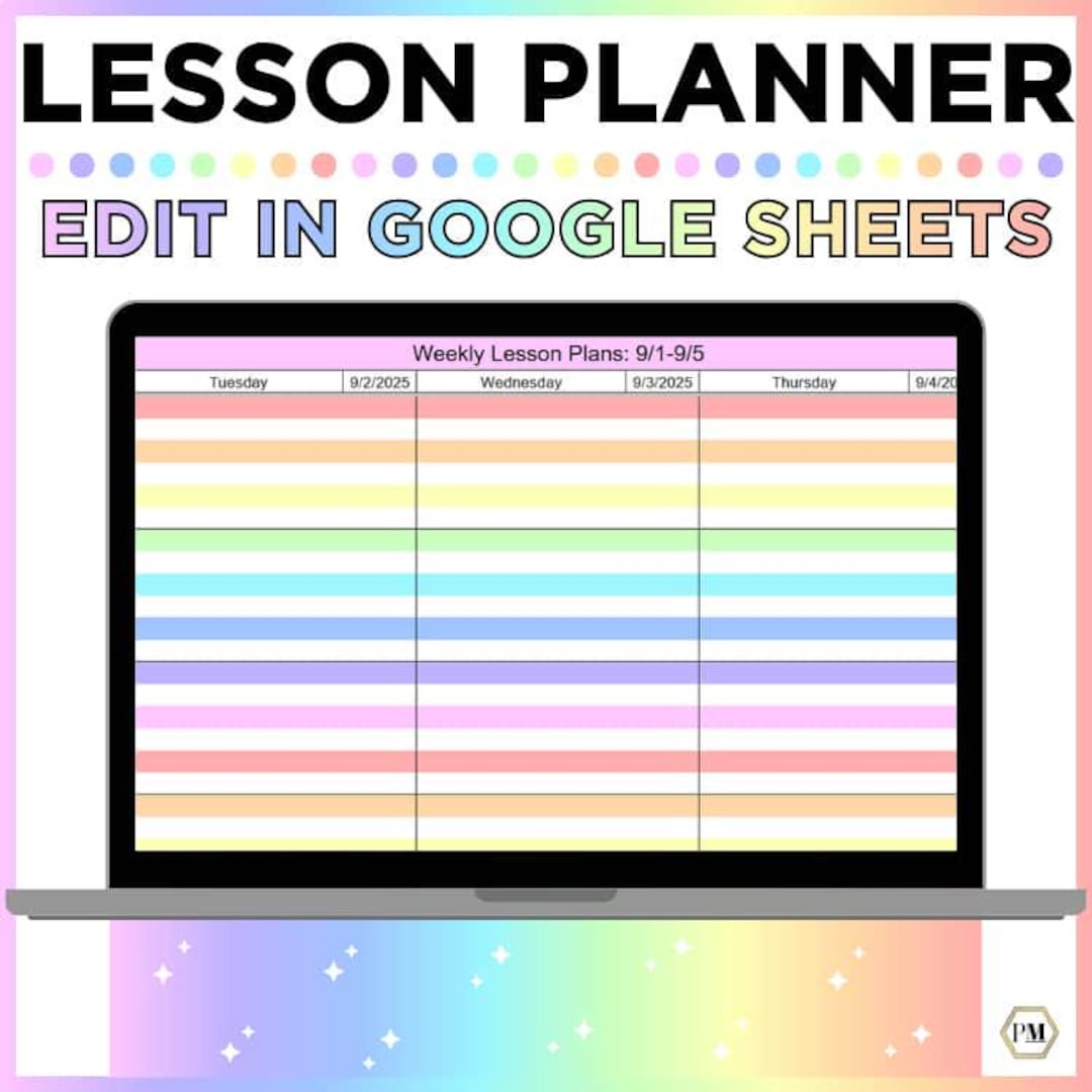Lesson Plan Template Editable, Weekly Lesson Planner Google Sheets for ...