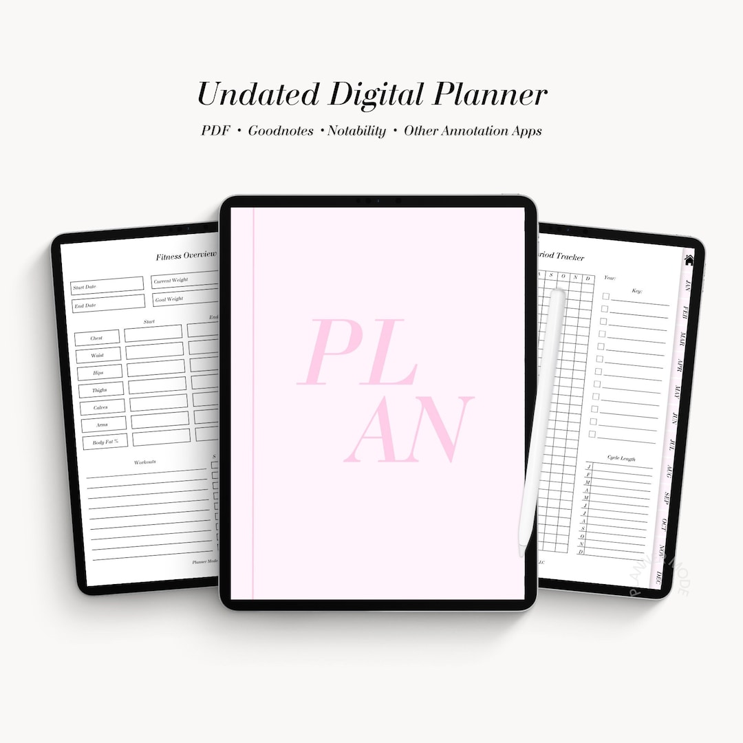 Goodnotes Planner Undated Digital Planner Monthly Digital - Etsy