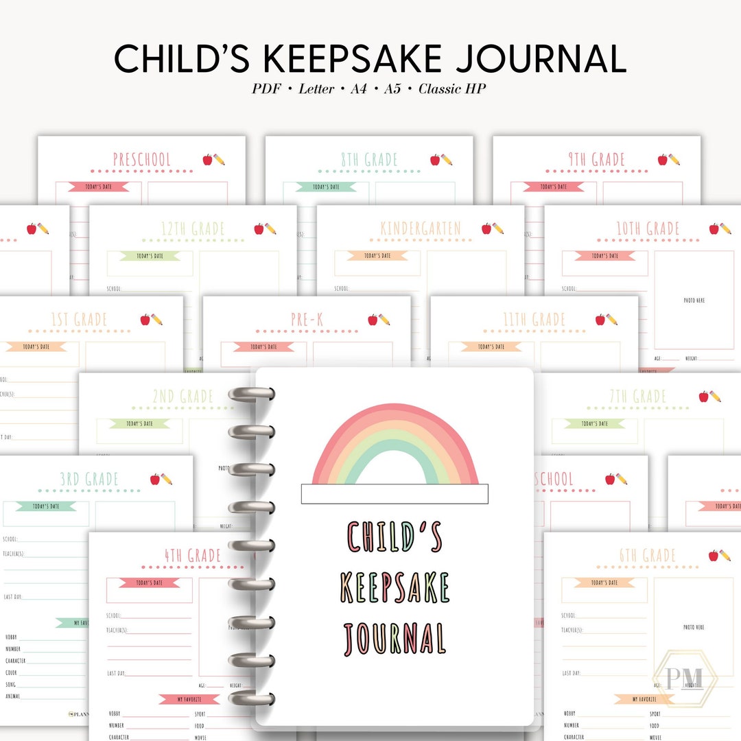 Printable Kids Keepsake Journal School Memory Questionnaire - Etsy