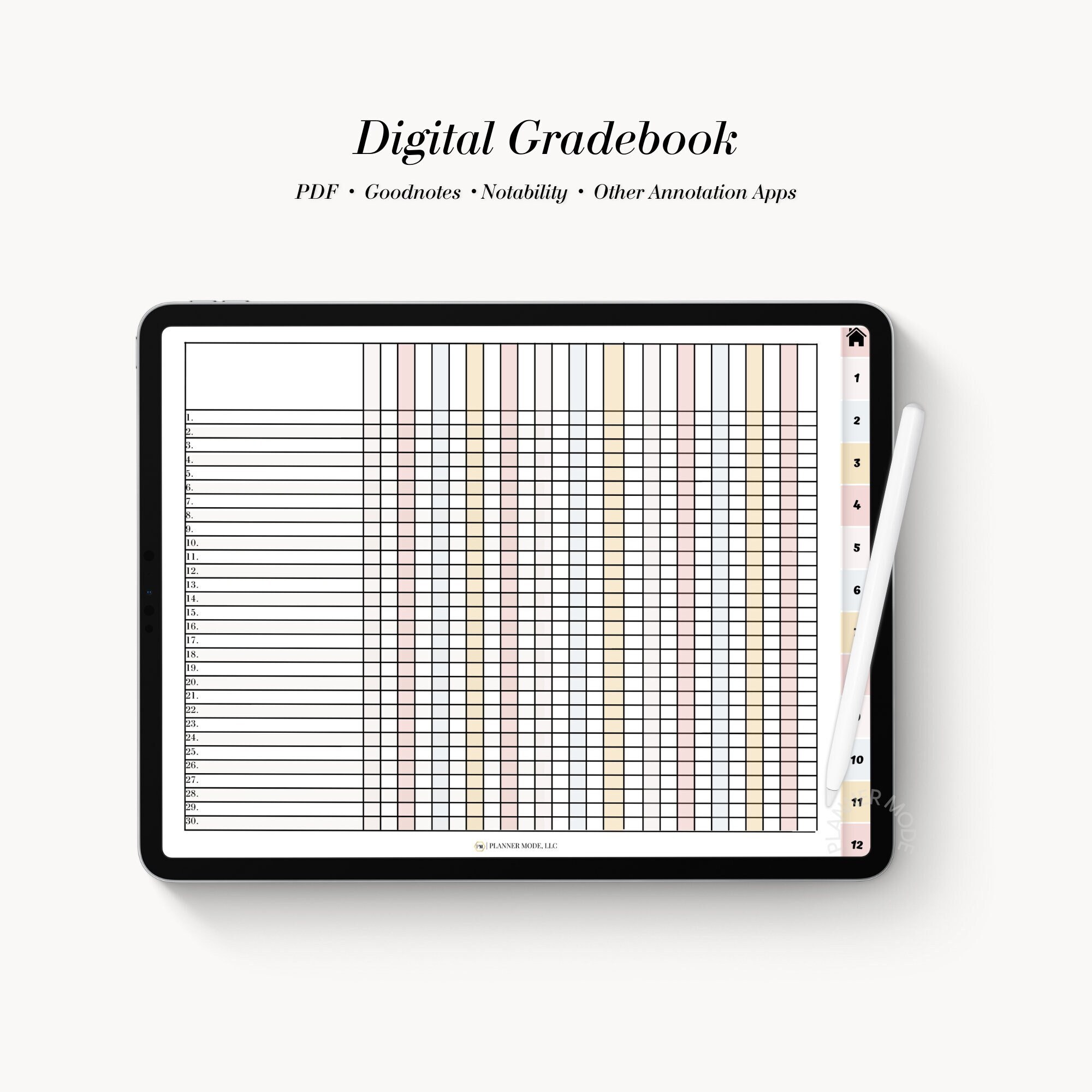 Digital Teacher Gradebook: Homeschool Grading System (PDF Download) - Etsy