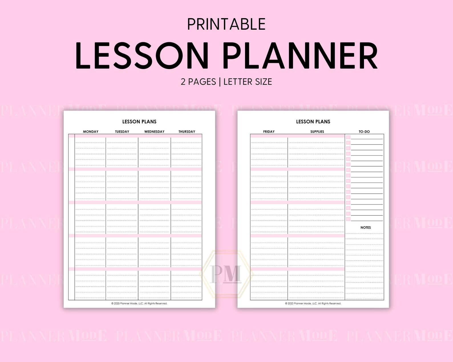 Teacher Lesson Planner Lesson Planner Printable Lesson - Etsy