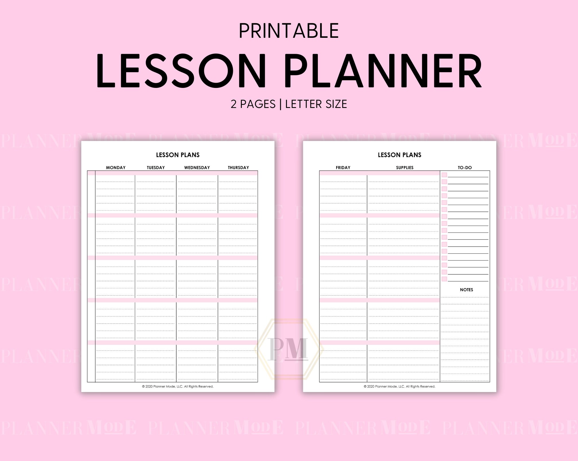 Teacher Lesson Planner Lesson Planner Printable Lesson - Etsy