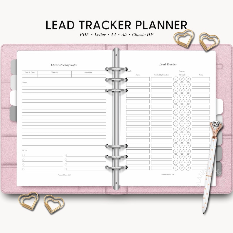 Lead Tracker Printable | Sales Lead Log PDF | CRM Sheet for ...