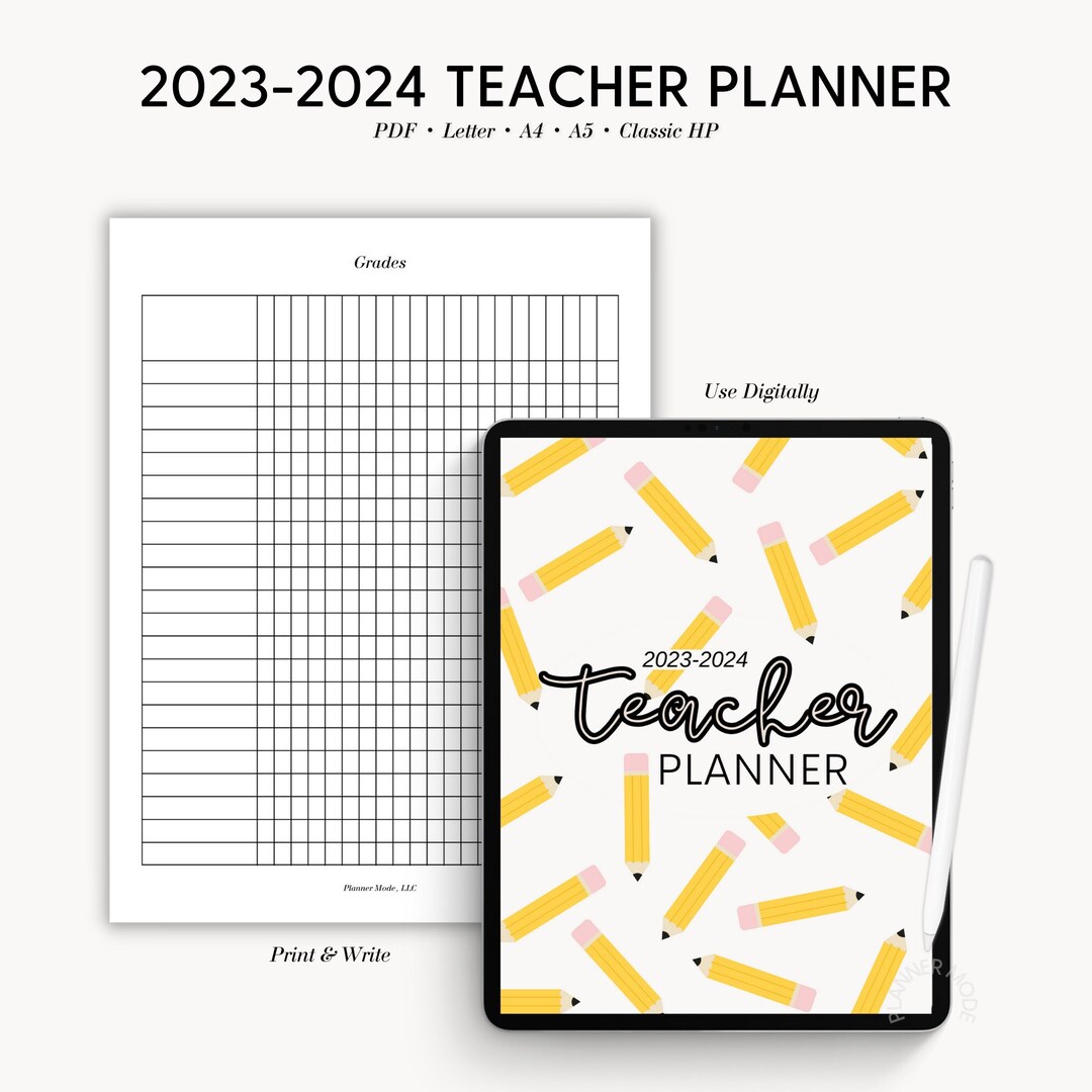 Teacher Academic Planner, Teacher Gradebook, 2023 2024 Teacher Planner ...