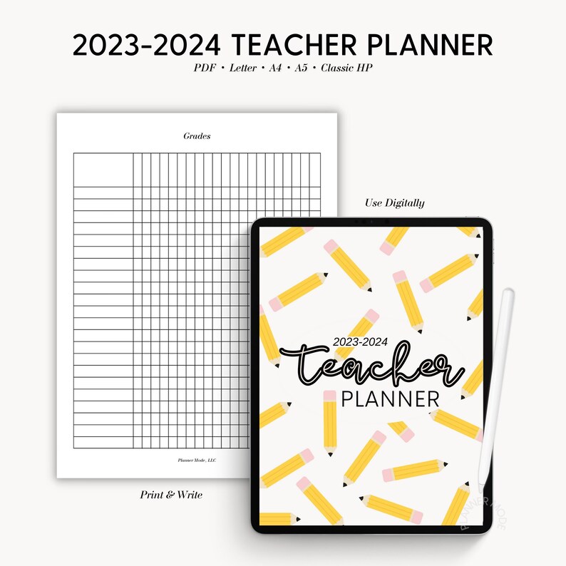 Teacher Academic Planner, Teacher Gradebook, 2023 2024 Teacher Planner ...
