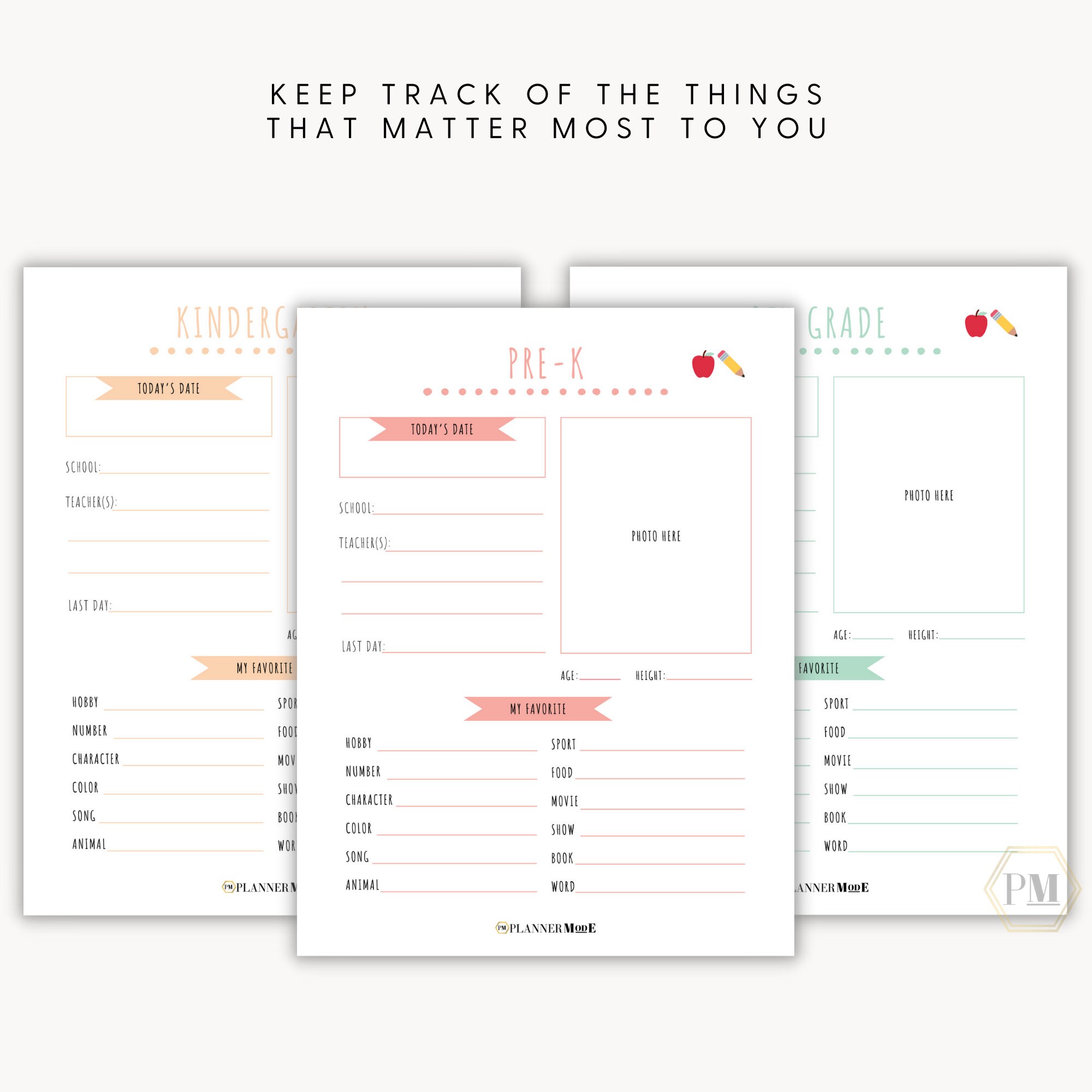 Printable Kid's Keepsake Journal: School Memory Questionnaire (digital ...